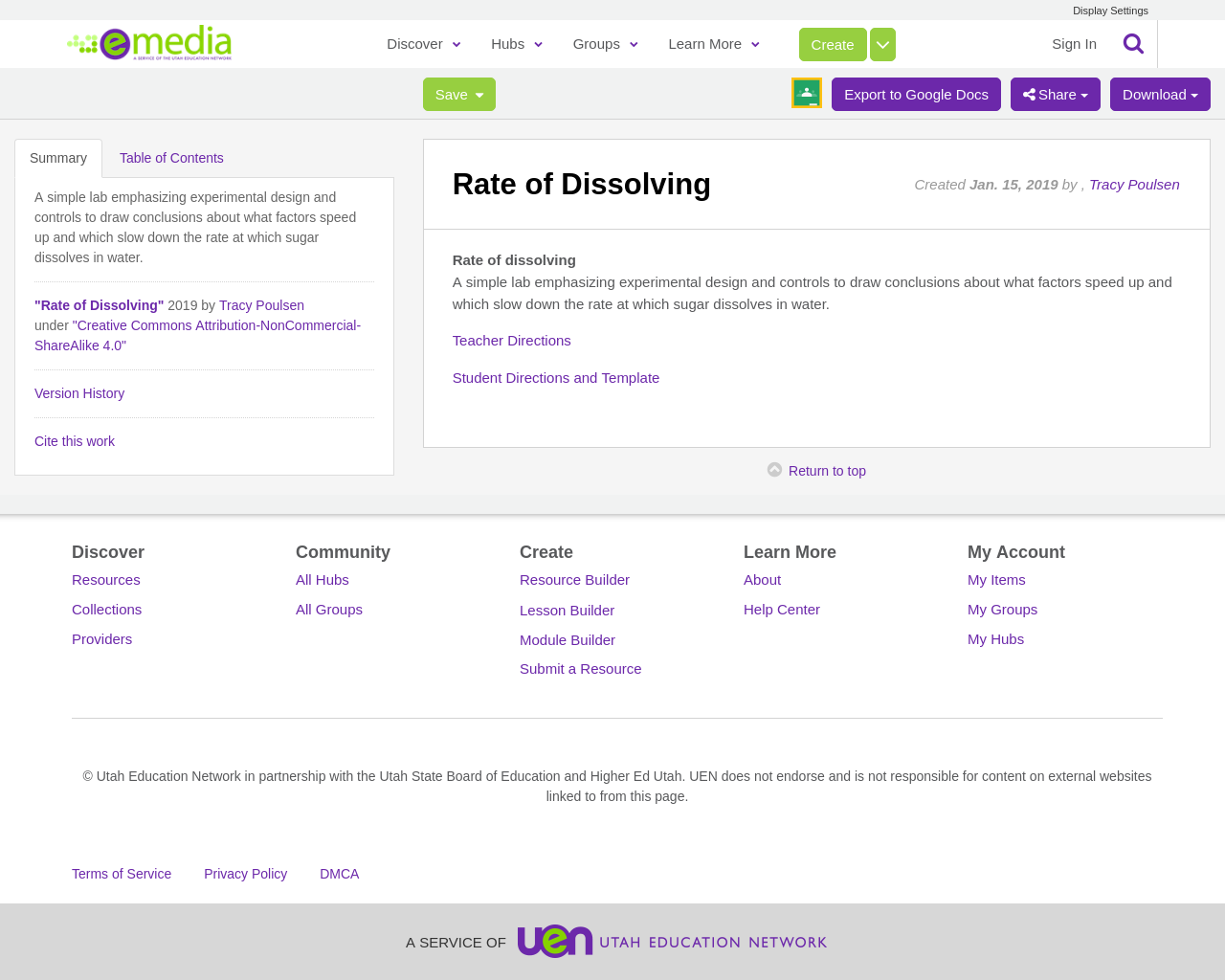 Rate of Dissolving | eMedia